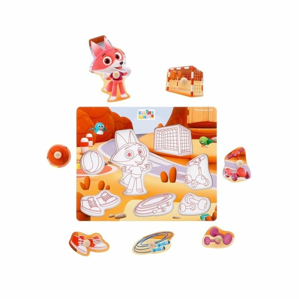 Вкладыши Mapacha Цветняшки, "Спортивная тренировка Лисенка Айяяй" (962459)