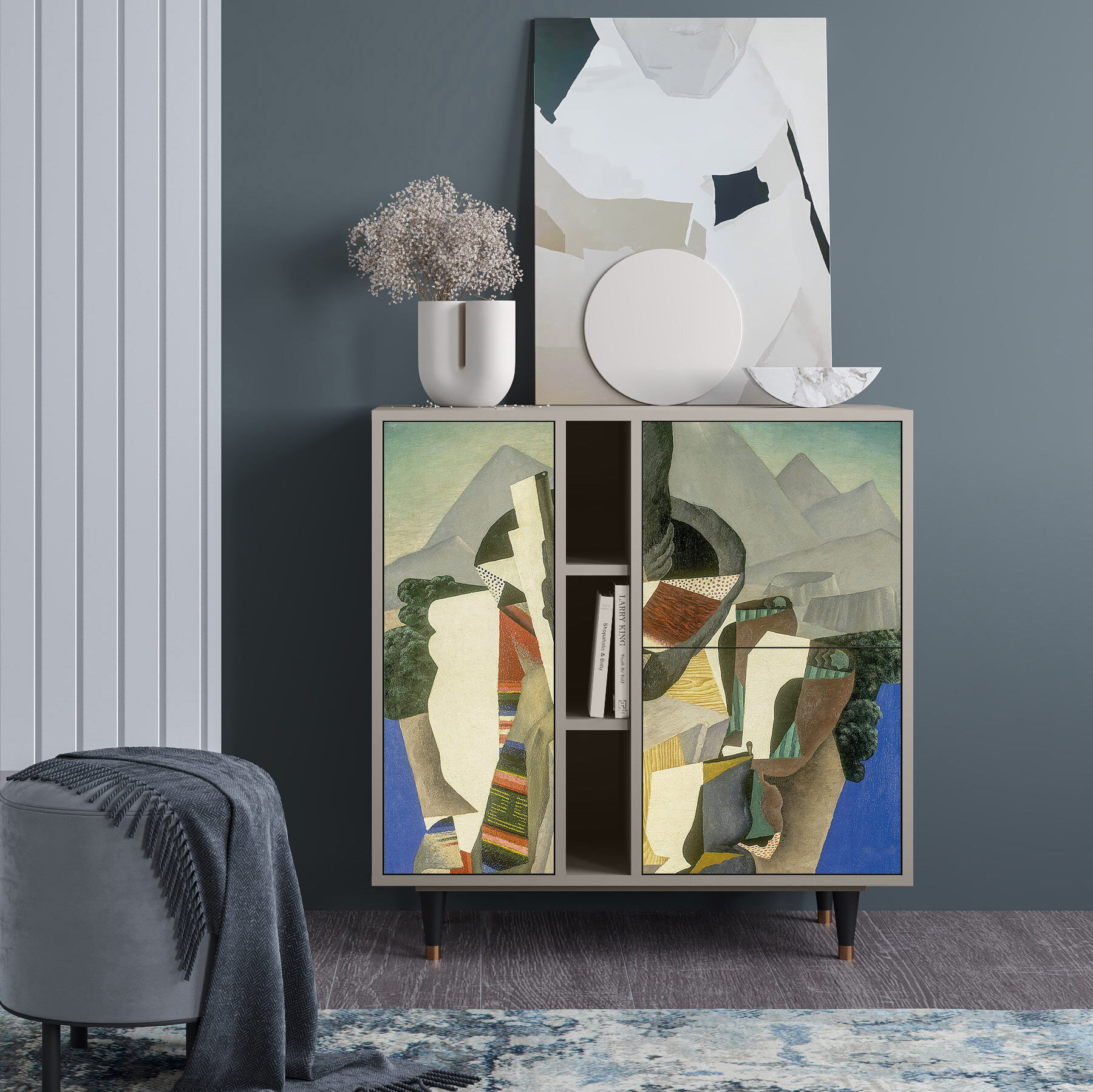 Комод - STORYZ - BS5 The Cubist Paintings by Diego Rivera, Размер - 94 x 96 x 41 см, Цвет корпуса - , Сатин