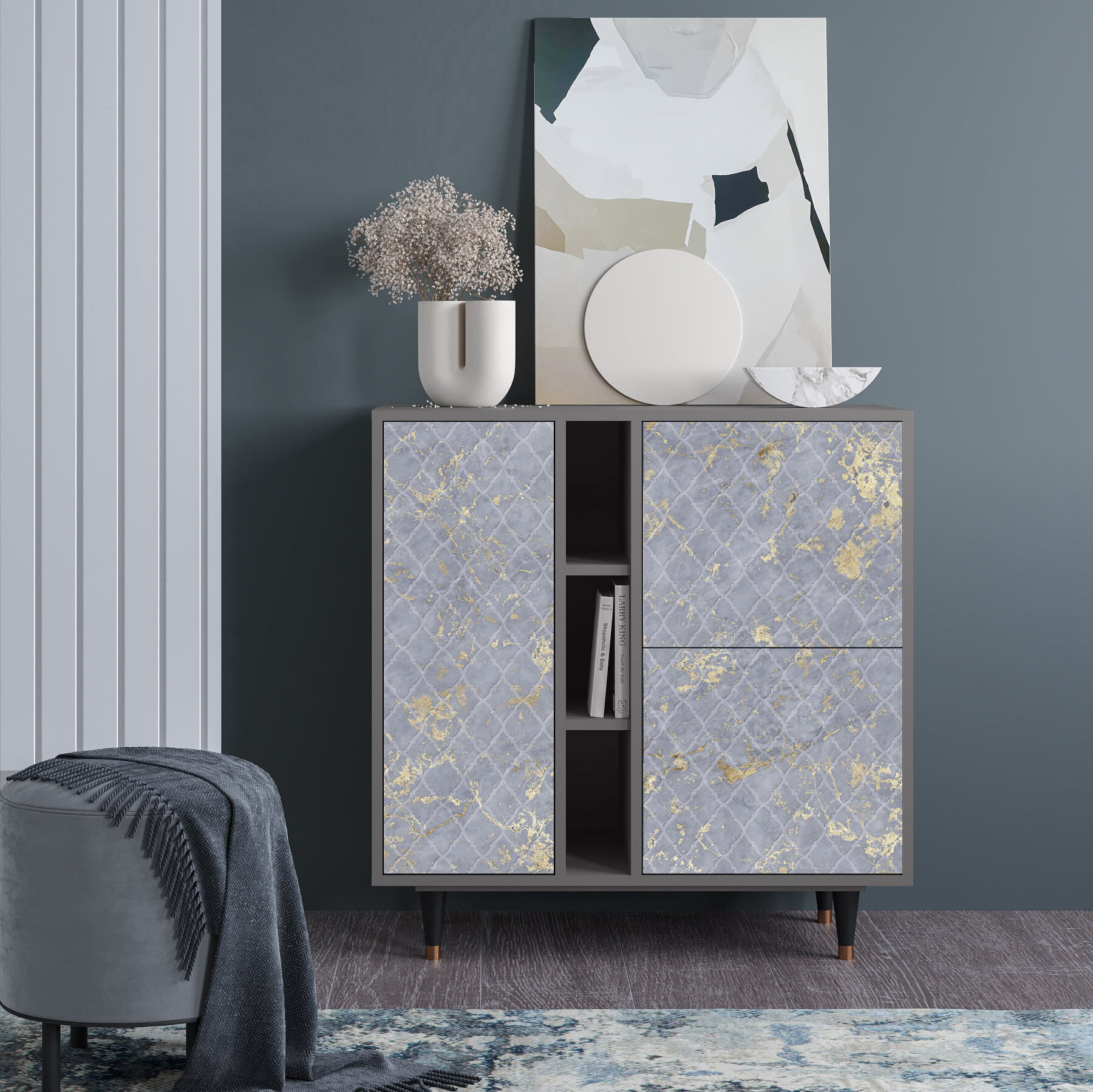 Комод - STORYZ - BS5 Golden Smoke, Размер - 94 x 96 x 41 см, Цвет корпуса - , Серый