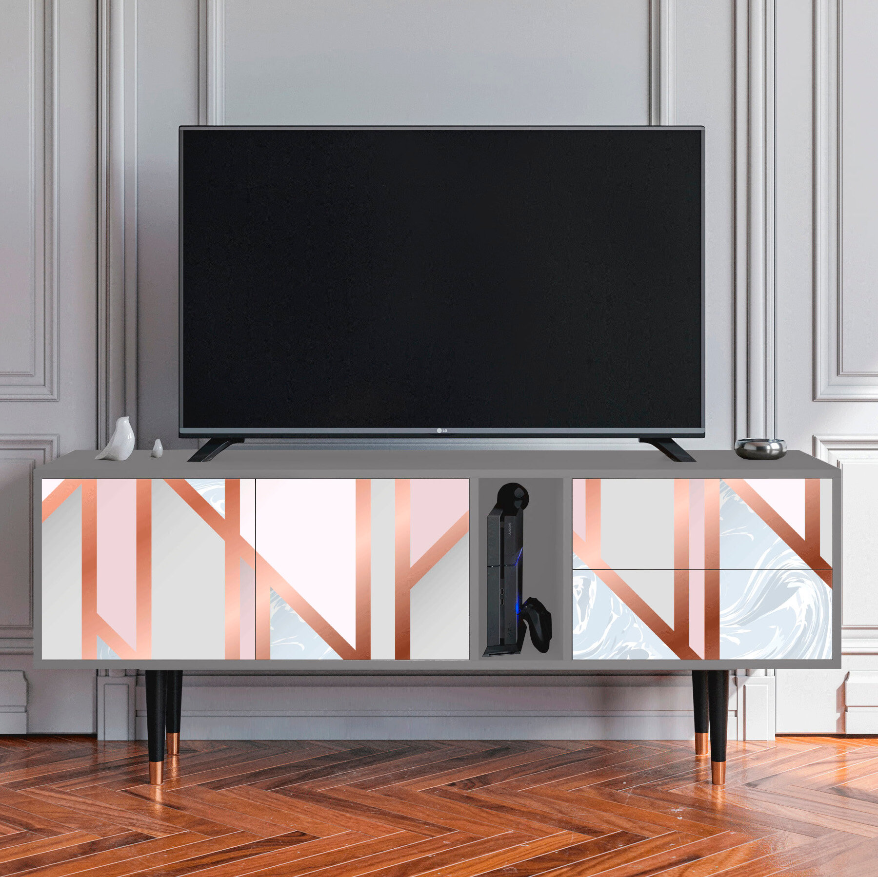 ТВ-Тумба - STORYZ - T1 Champagne Story, Размер - 170 x 69 x 48 см, Цвет корпуса - , Серый