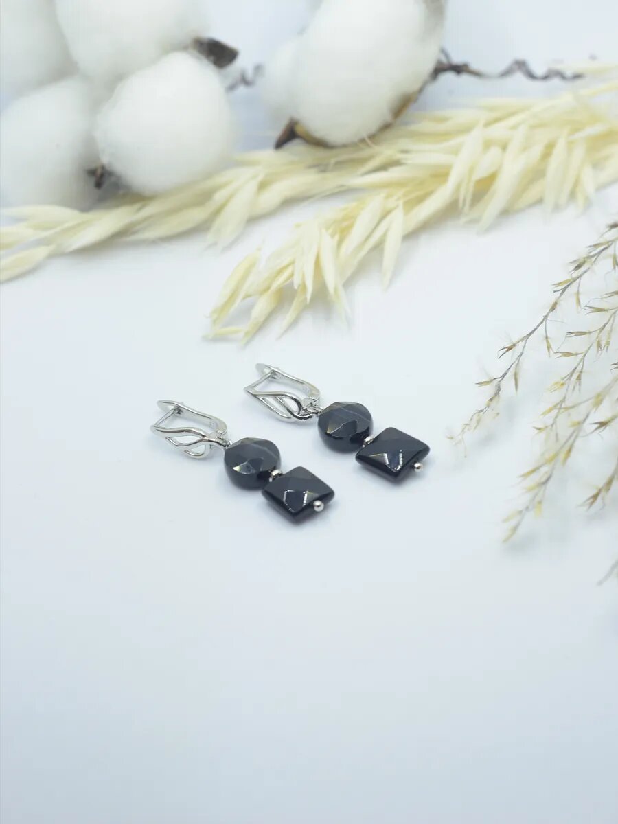 Серьги, агат