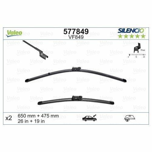 Комплект бескаркасных щеток стеклоочистителя Valeo 577849
