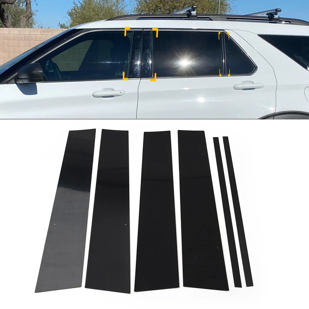 Набор столбов для автомобиля, 6 шт, комплект накладок на дверь и окно для Ford Explorer 2020 2021 2022 2023 Glossy Black