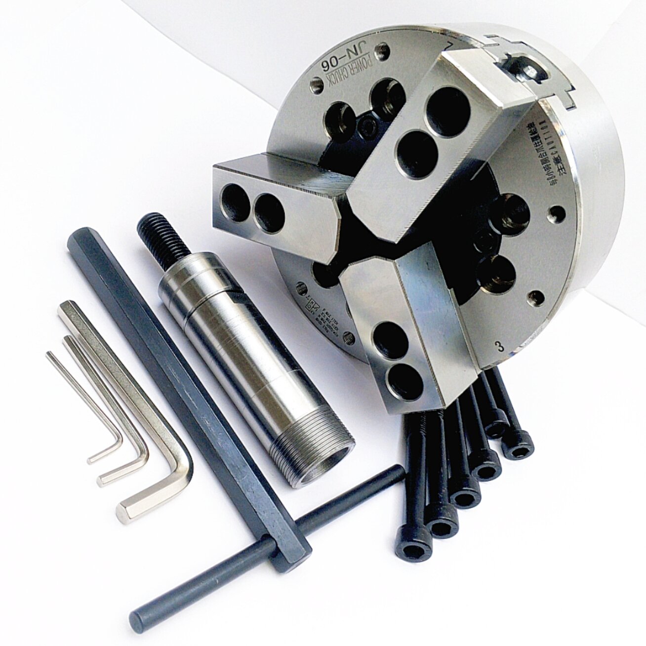 Гидравлический токарный патрон 3-х кулачковый JN-06 (165мм) с фланцем типа А для станка с ЧПУ