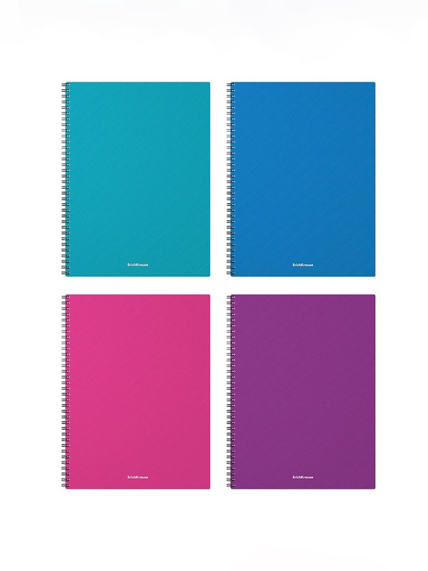 Тетрадь A4 на спирали, 80 листов в клетку, ErichKrause Glance Vivid, пластиковая обложка, микс