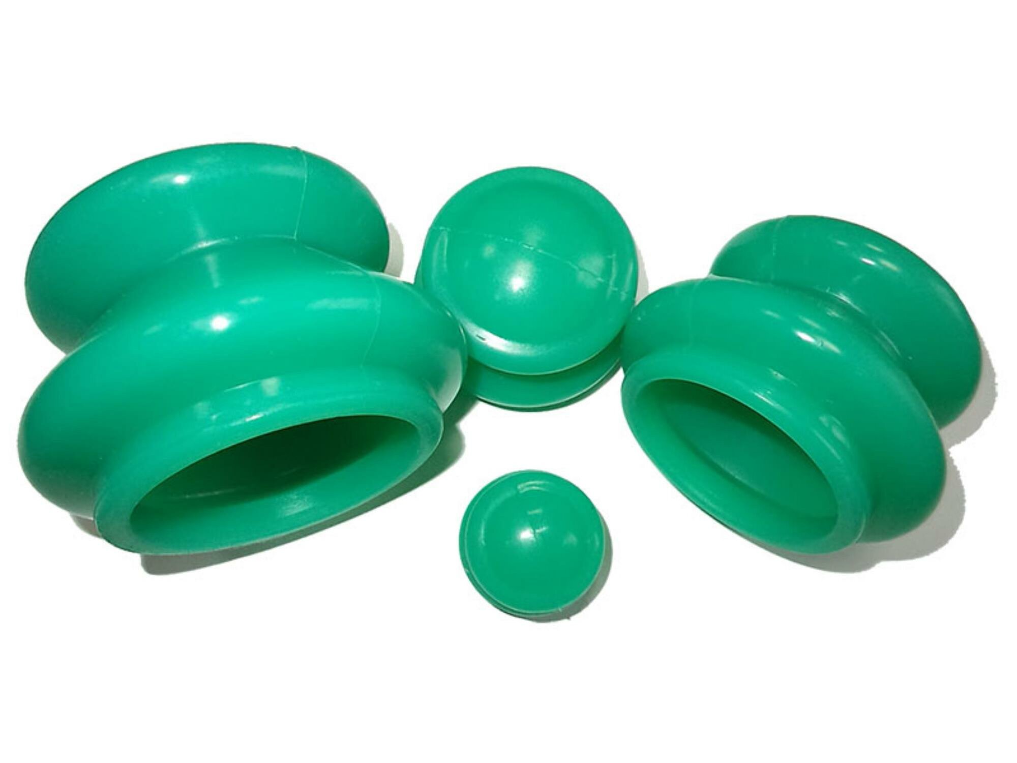 Банки силиконовые массажные вакуумные Premium Просто-Полезно комплект 4 шт. зеленые