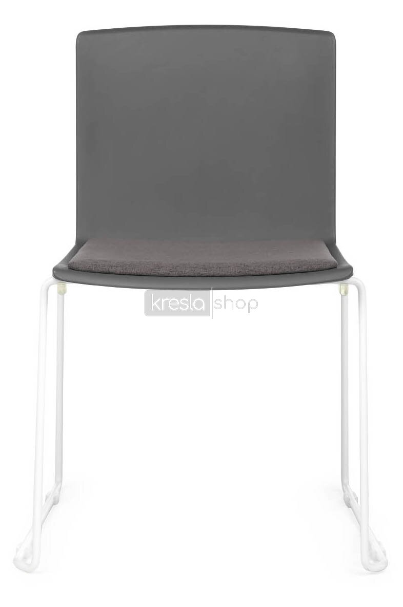 Конференц-кресло Riva Design Simple X-19 серый пластик, серая ткань