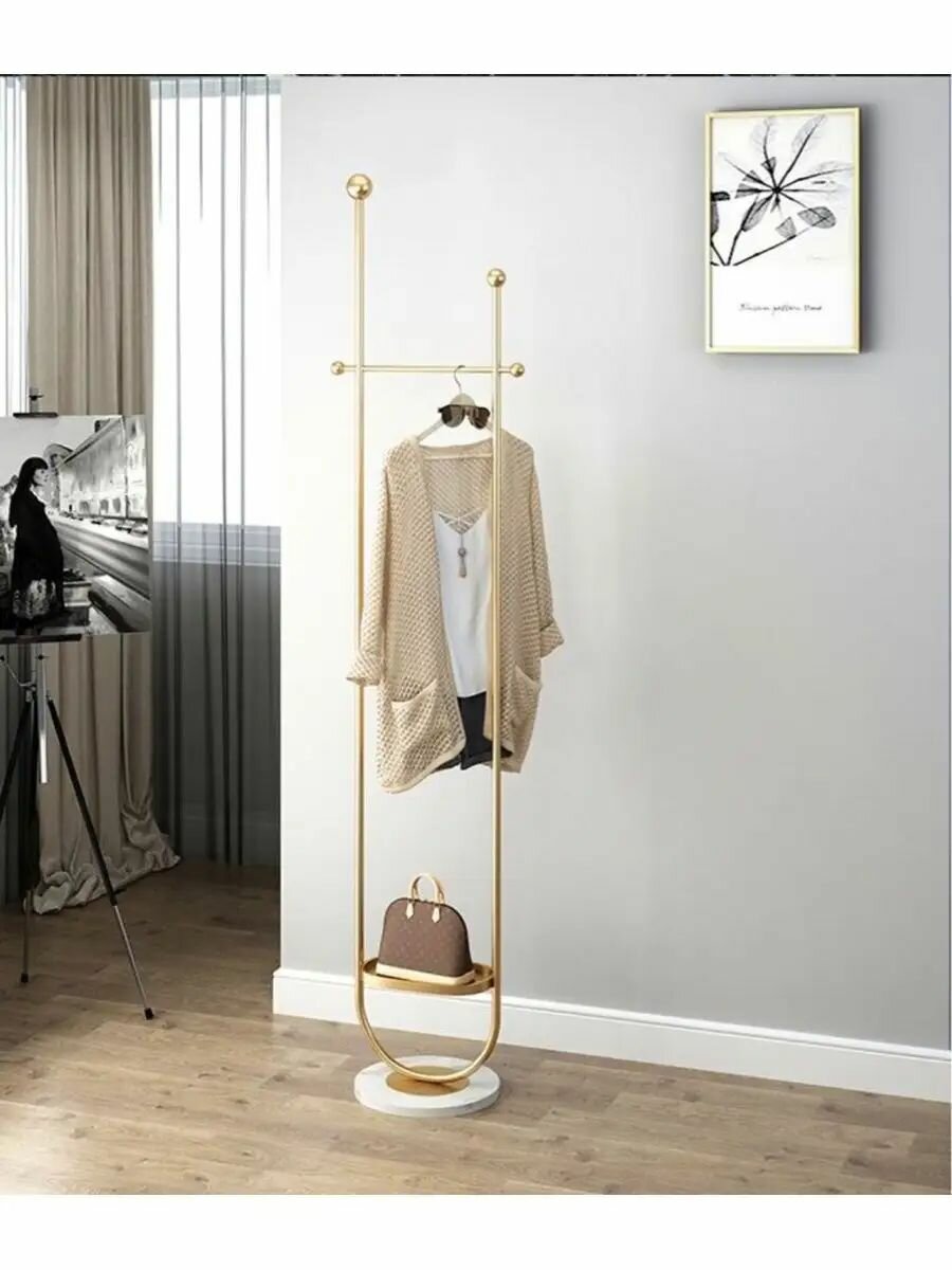 Напольная вешалка VOSline, внутренняя вешалка, темно-золотое покрытие, 191x33 см