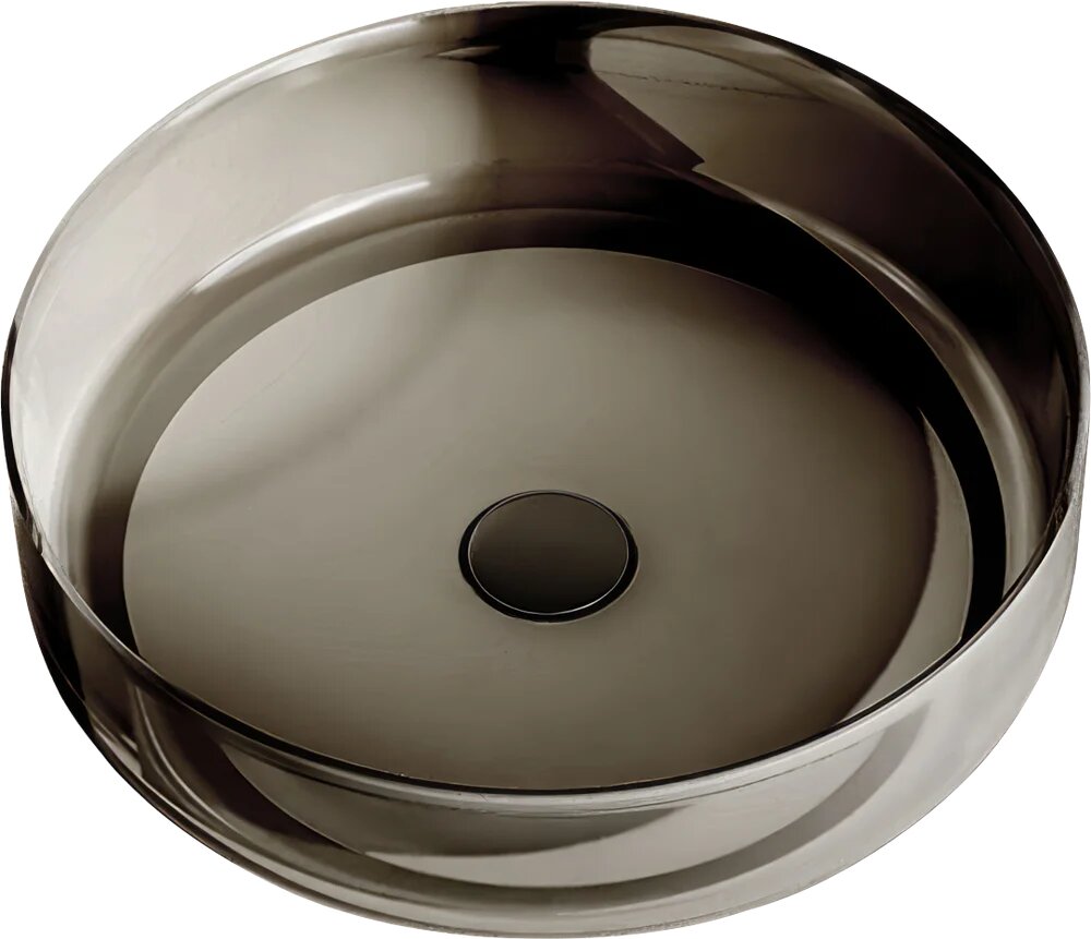 Накладная раковина Vincea VBS-6T16B 45 накладная, без отверстия под смеситель, круглая, раковина для ванной, черная, матовая