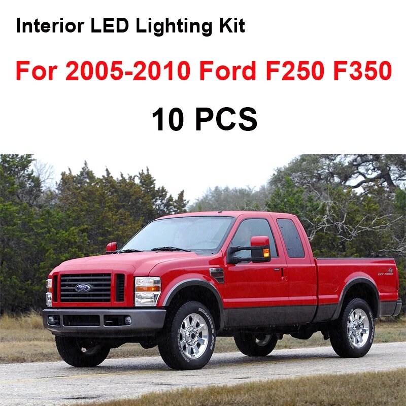 Потолочный светильник для чтения в автомобиле, светодиодный светильник для салона автомобиля, комплект для Ford F150 F250 F350 F450 F550 05-10 F250 -10pcs