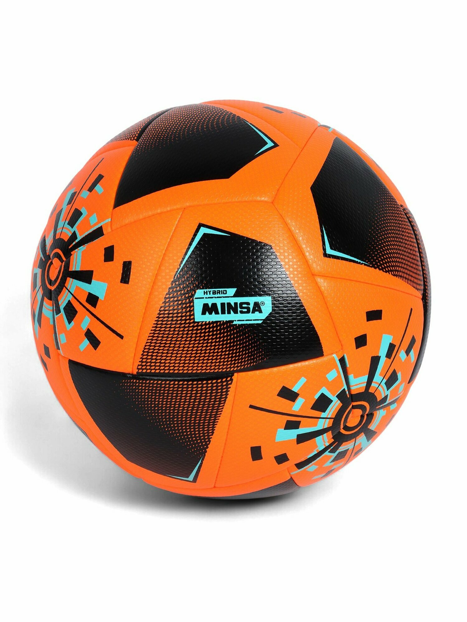 Футбольный мяч Minsa FB300 HYBRID, гибридная сшивка, 24 панели, размер 5