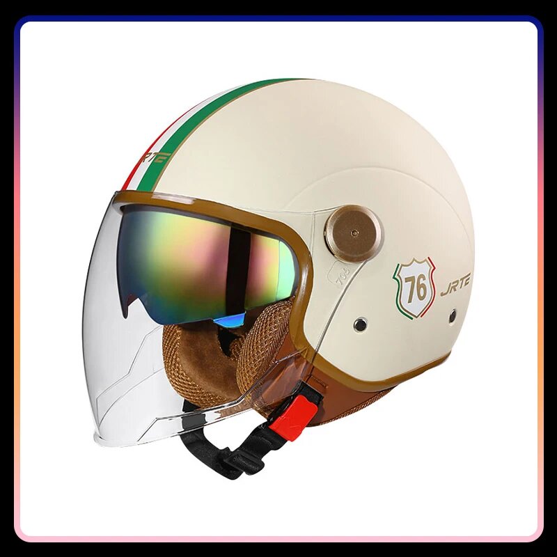 DOT ECE открытые шлемы Jet Moto Helmet Daul Lens Ретро полуоткрытые шлемы для мужчин и XL, TYPE F