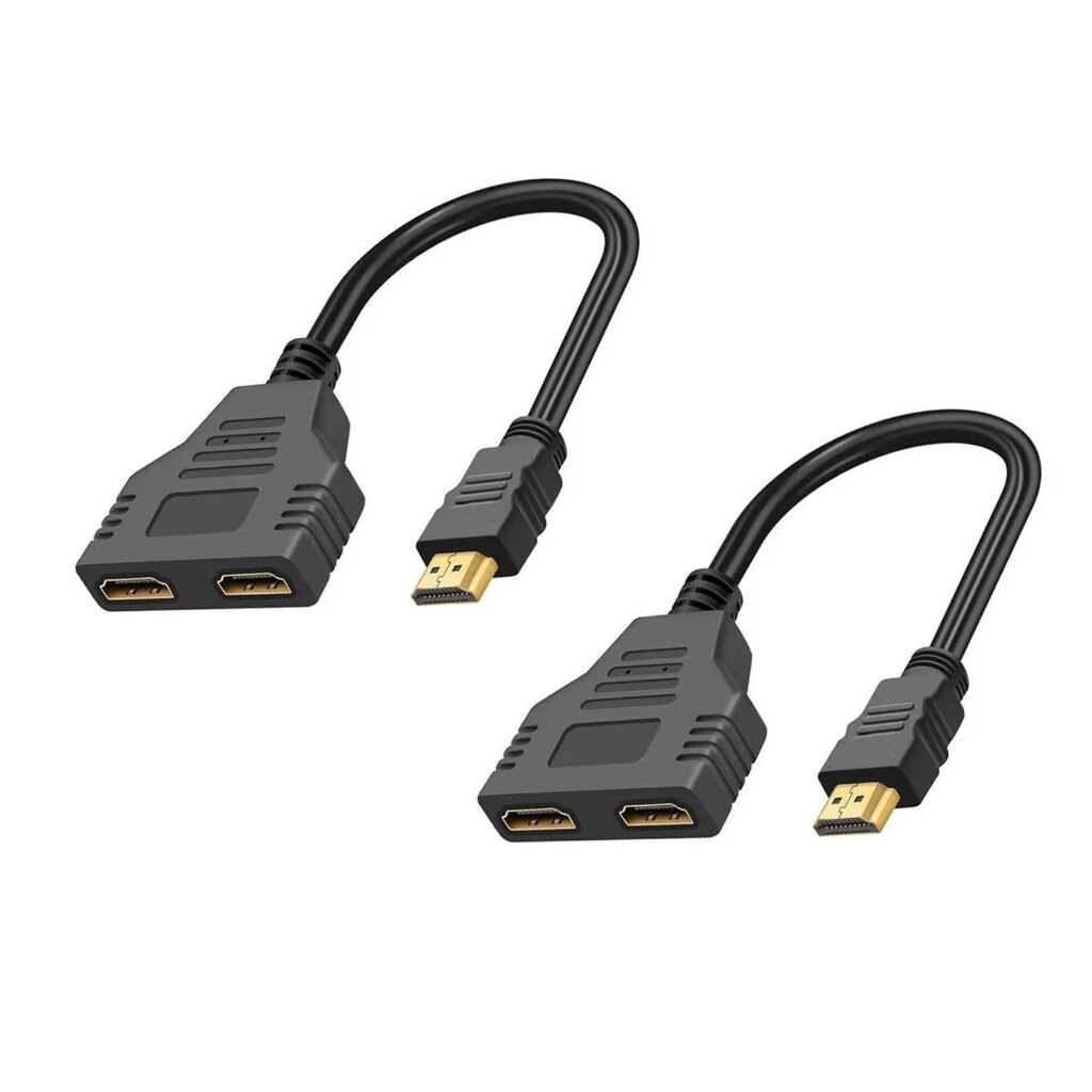 2 позолоченных интерфейса HDMI с одноточечным двухпроводным кабелем преобразования 1/2 HD