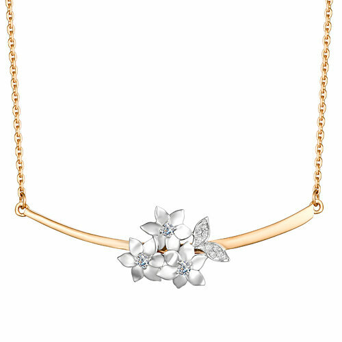 Колье, белое золото, 585 проба, бриллиант