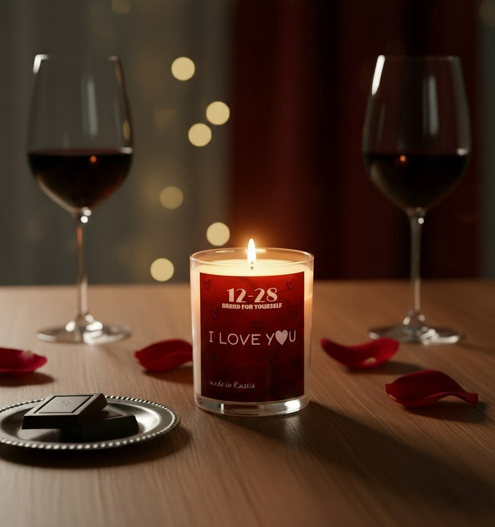 Ароматическая свеча I LOVE YOU с ароматом райского наслаждения 190 мл