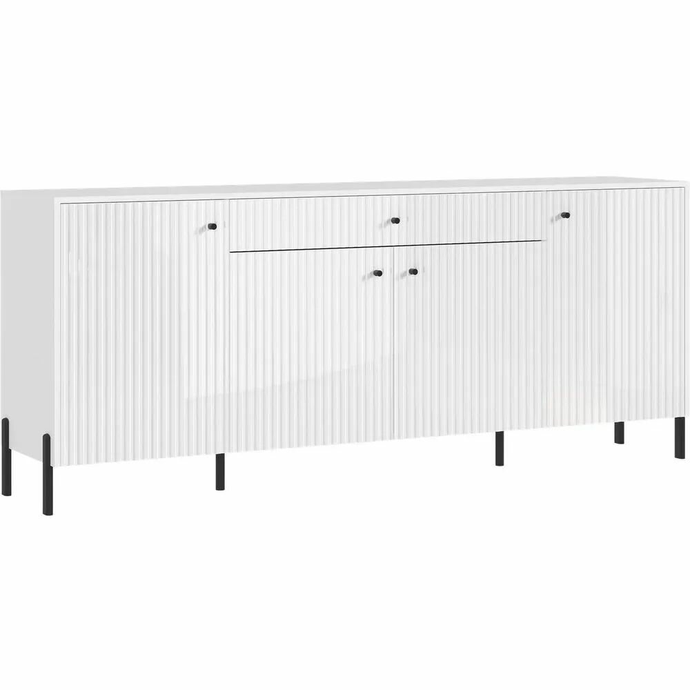 Комод Оливия металлические ручки Белый Глянец/Белый