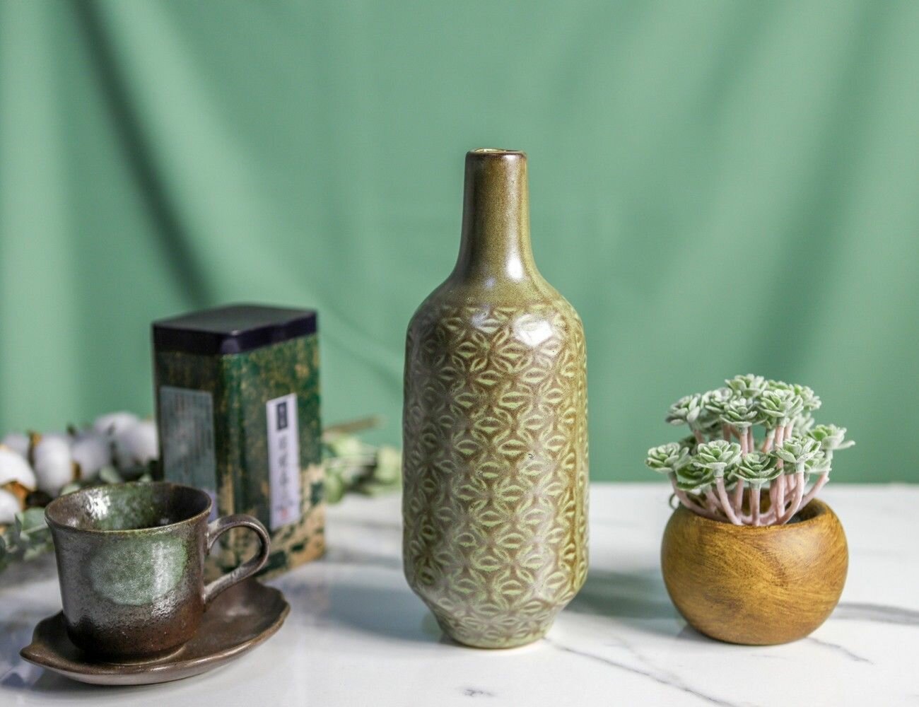 Ваза-бутыль вэрд, керамика, 23 см, Edelman 1006513