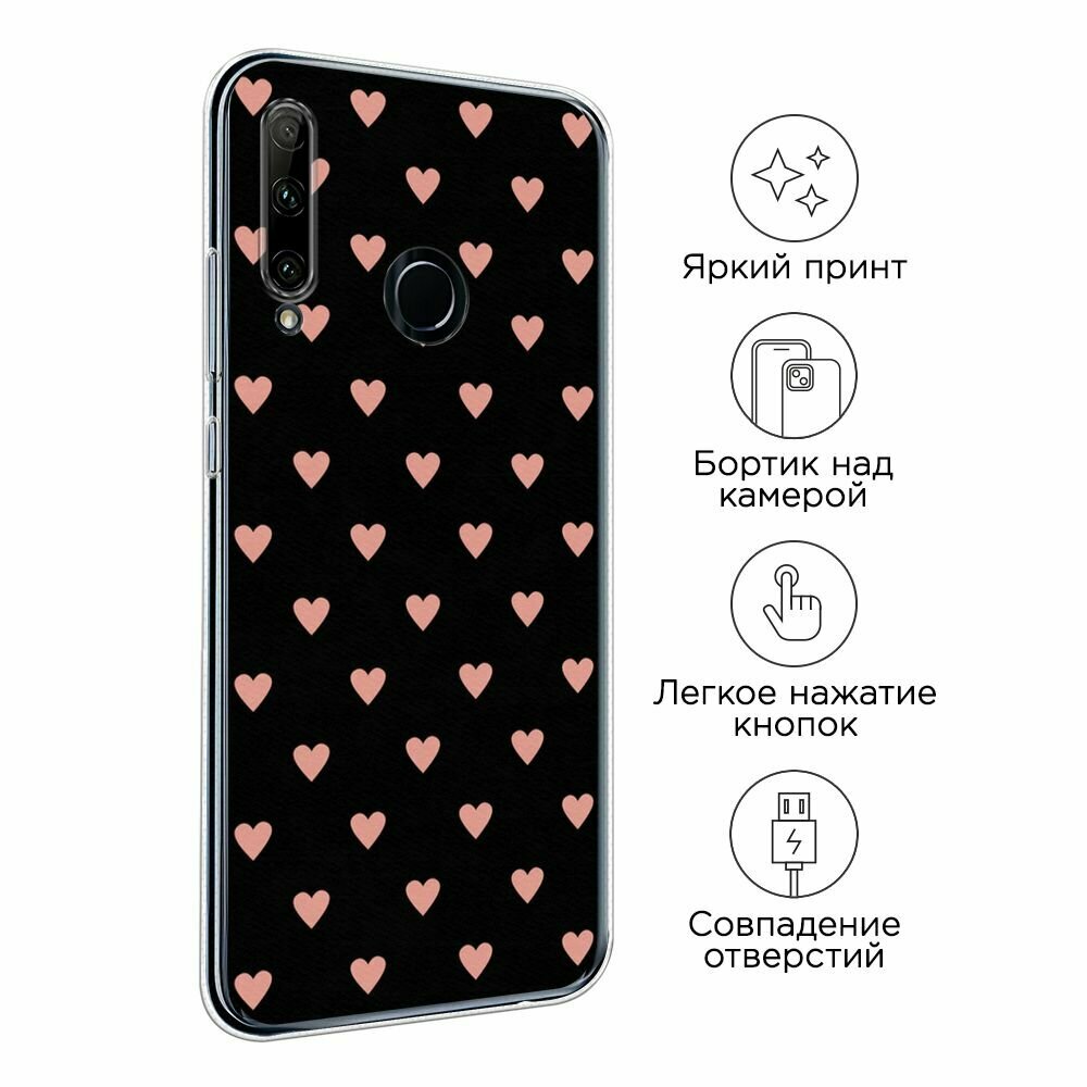 Чехол на Honor 10i/20 Lite 2019/20e/Huawei P Smart Plus 2019 / Хонор 10i с принтом "Розовые сердечки" — фото 1