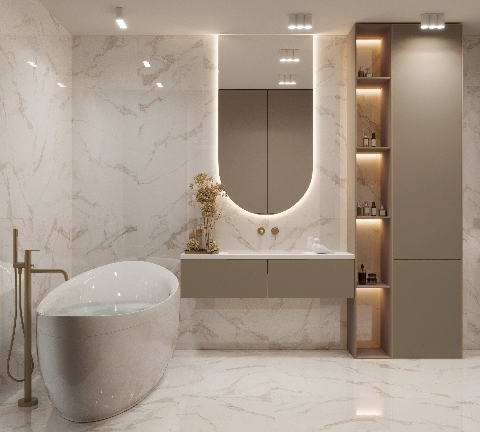 Керамогранит Arcadia Ceramica 1200 × 600 мм CALACATTA BIANCO полированная (цена за 1 плитку 0,72м2)