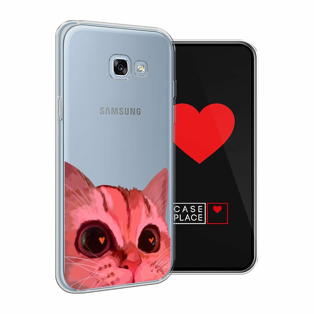 Чехол на Samsung Galaxy A5 2017 / Самсунг Галакси А5 2017 с принтом "Affectionate cat - 8 марта", прозрачный — фото 1