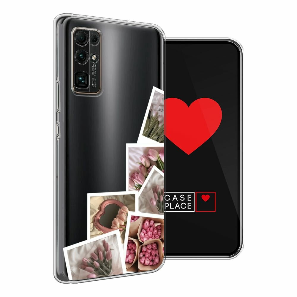 Чехол на Honor 30 / Хонор 30 с принтом "Весенние фото - 8 марта", прозрачный — фото 1