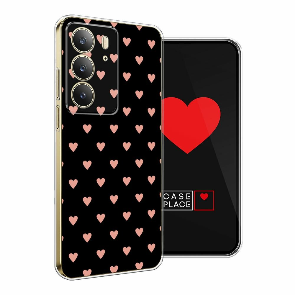 Чехол на Realme C75 4G / Реалми C75 4G с принтом "Розовые сердечки" — фото 1