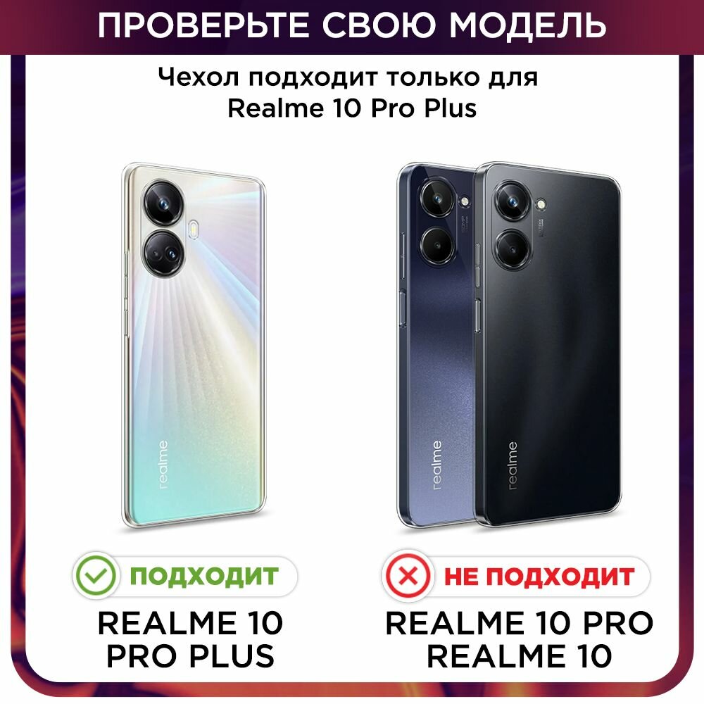 Чехол на Realme 10 Pro+ / Реалми 10 Про+ с принтом "Пучки ромашек паттерн", прозрачный — фото 1
