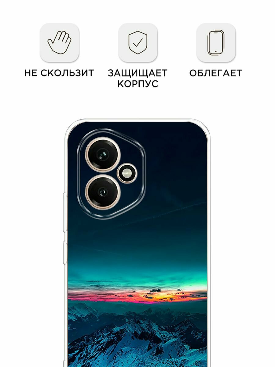Силиконовый чехол на Honor 400 / Хонор 400 с принтом "Закат в горах" — фото 1
