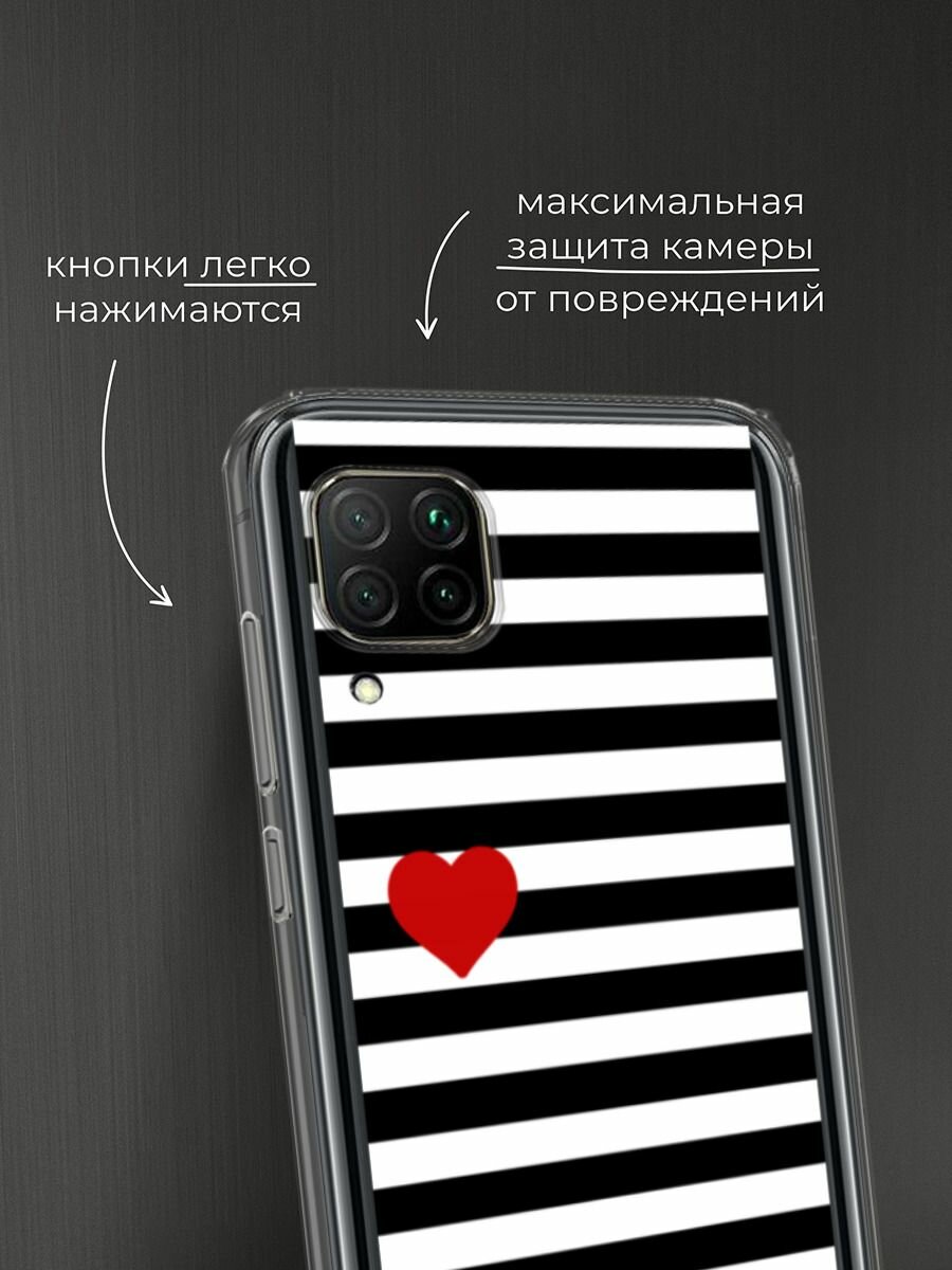 Чехол на Honor 30S Global/Huawei P40 Lite 5G/Nova 7 SE с принтом "Красное сердце" — фото 1