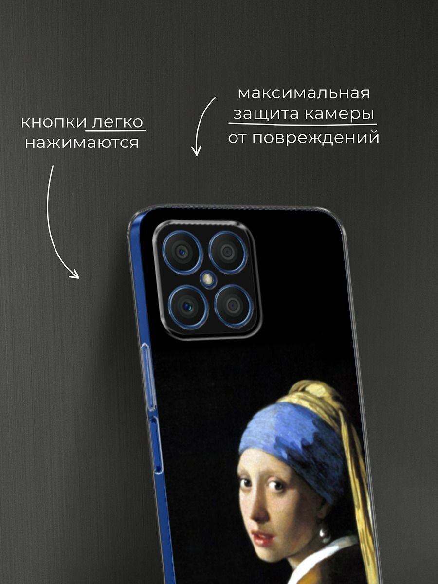 Чехол на Honor X8 / Хуавей X8 с принтом "Девушка с жемчужной сережкой" — фото 1
