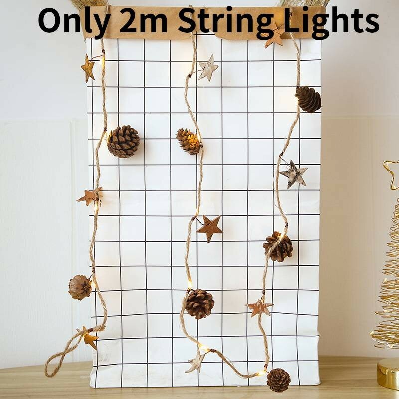 Гирлянда led pine cone string lights, 2 м, батарейки, пятиконечная звезда