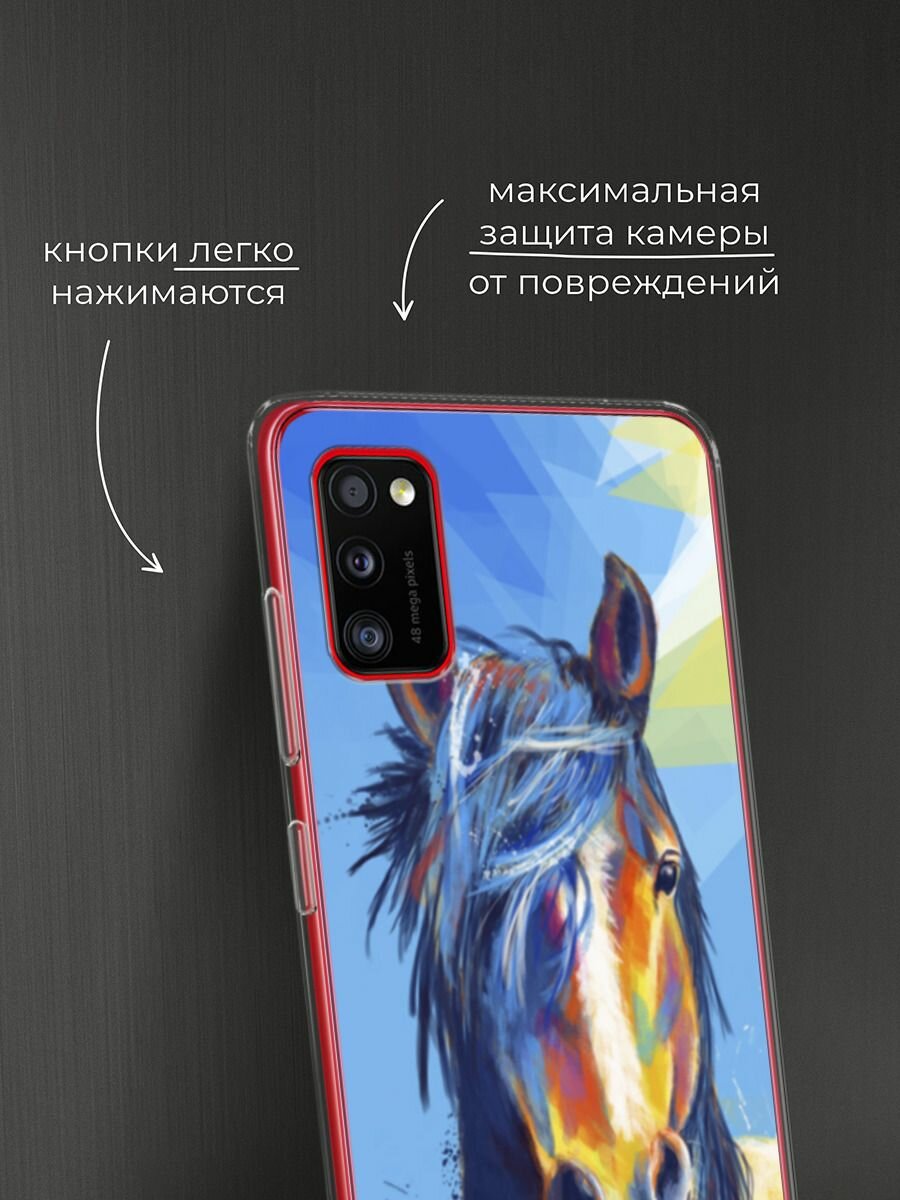 Чехол на Samsung Galaxy A41 / Самсунг Галакси А41 с принтом "Лошадь арт 3" — фото 1