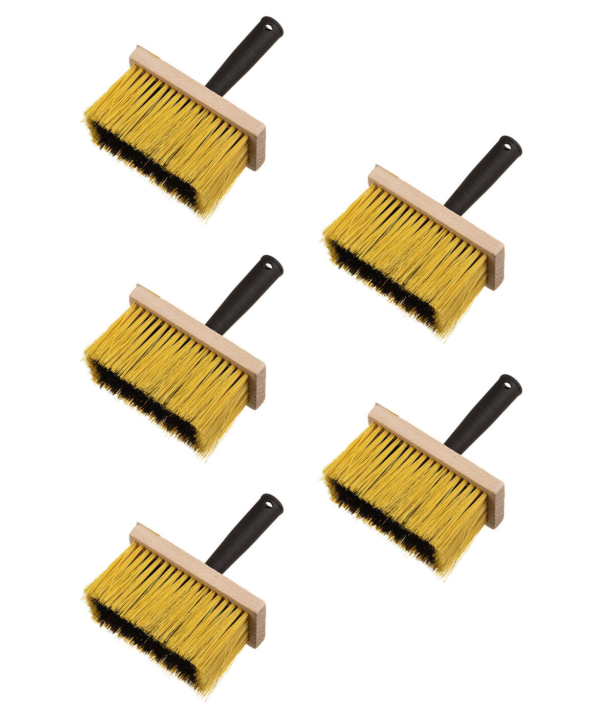 Кисть малярная макловица искусственная щетина пластиковая ручка 150х70 мм для обойного клея и грунтов на водной основе (5 шт.)