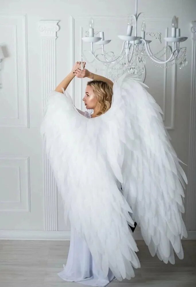 Ангельские крылья с перьями идеальный аксессуар для выступлений и праздников, включая Хэллоуин