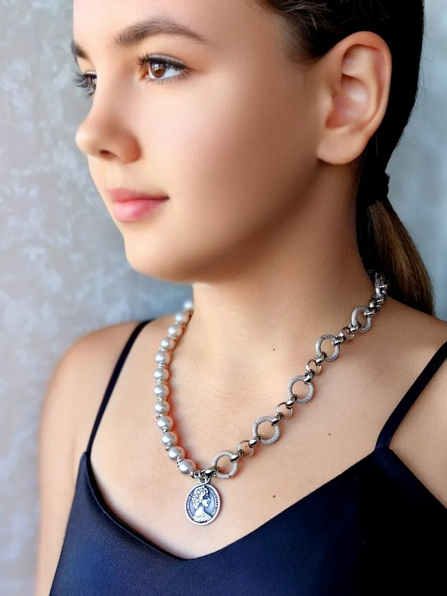 Колье, жемчуг имитация