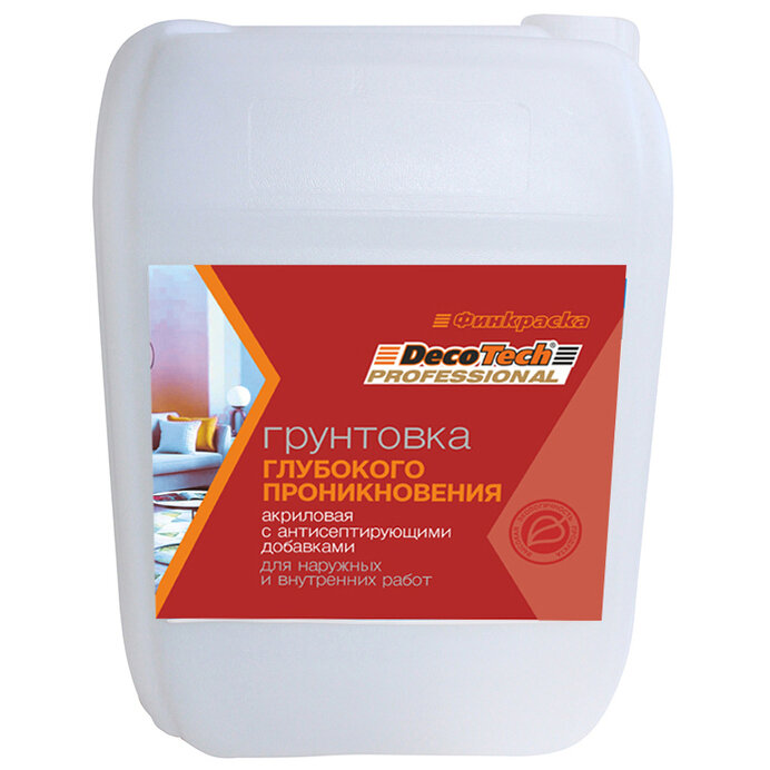 Грунтовка DecoTech глубокого проникновения с антисептирующими добавками 10л