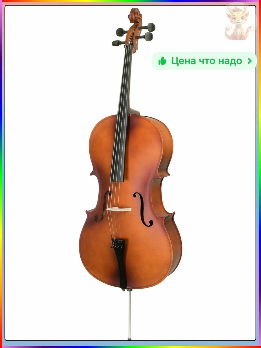 Виолончель с чехлом и смычком для студентов-Струнный инструмент, чехол