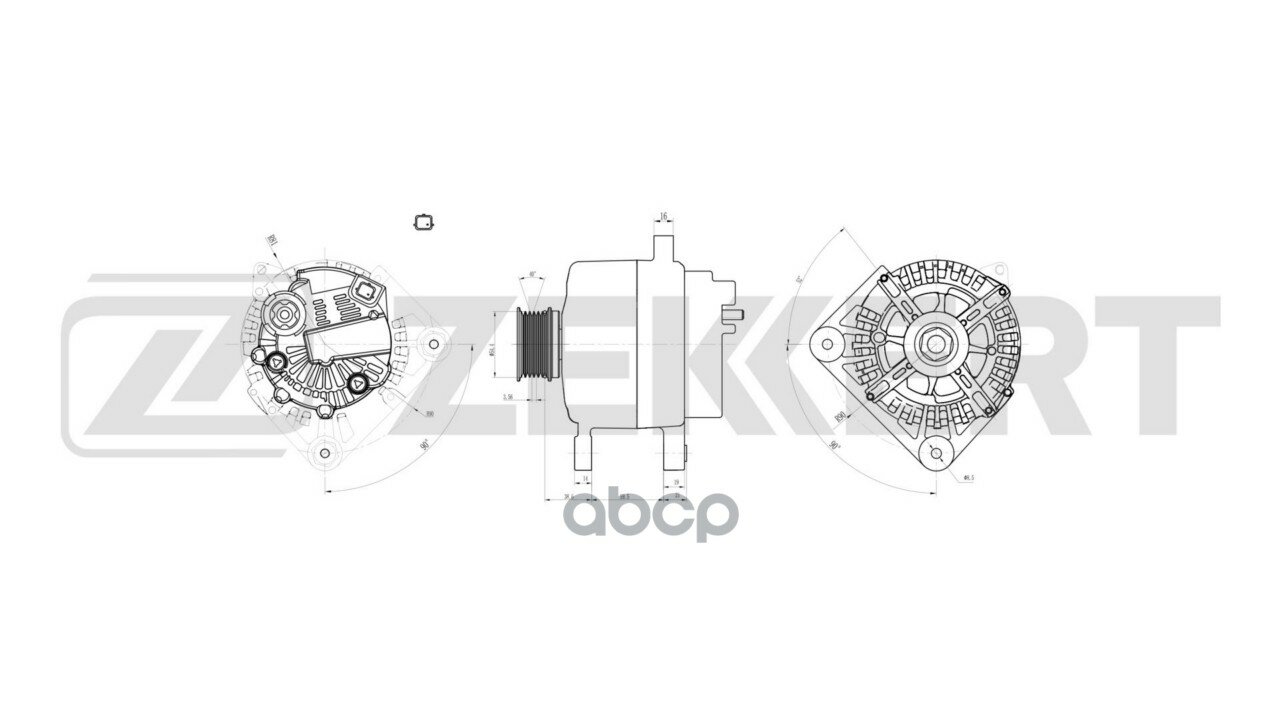 Генератор Renault Megane II 03- Clio III 07- Kangoo II 08- Wind 10- Twingo II 08- Zekkert арт. ge-1044