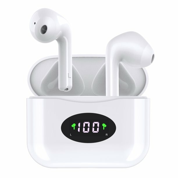 Беспроводные наушники Air-Buds, вкладыши, Bluetooth 5.0, USB-C быстрая зарядка, время работы 20 часов, водонепроницаемость IPX5, True Wireless для работы/спорта/бегging, 2 наушника, 1 зарядное устройство, 1 кабель USB-C, 2 пары силиконовых наконечников,