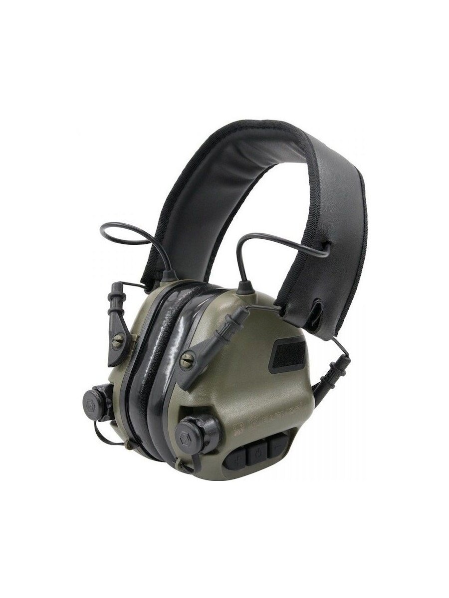 Тактические наушники EARMOR M31N MARK3-FG (FOLLIAGE GREEN) (нейлоновое оголовье под шлем, шумодавление активный - 84ДБ/пассивный - 22ДБ)