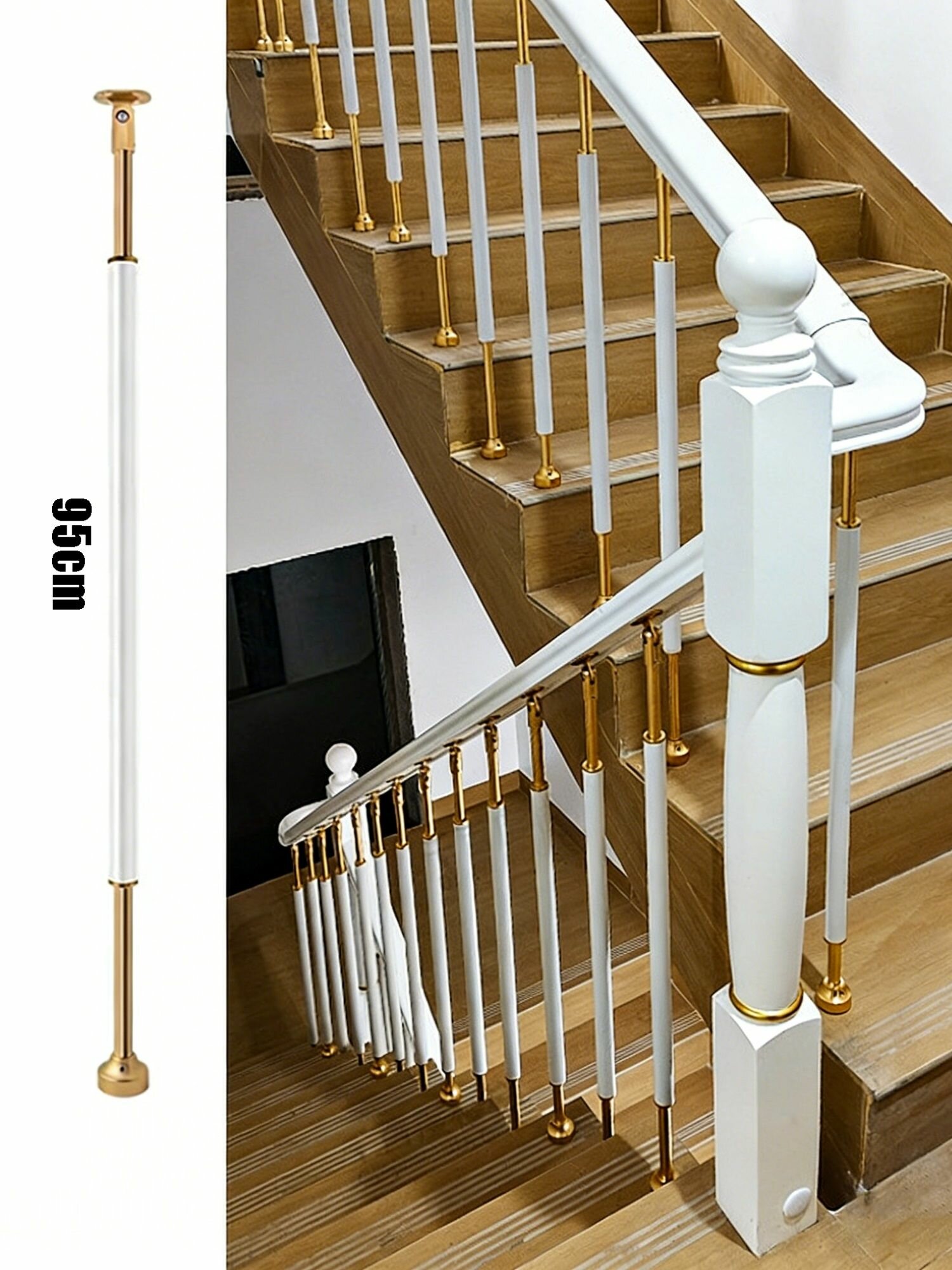 Современные алюминиевые столбы для лестницы, готовые, белые, высота 950 мм, для , дома и квартиры (перила, поручни, ограждение)