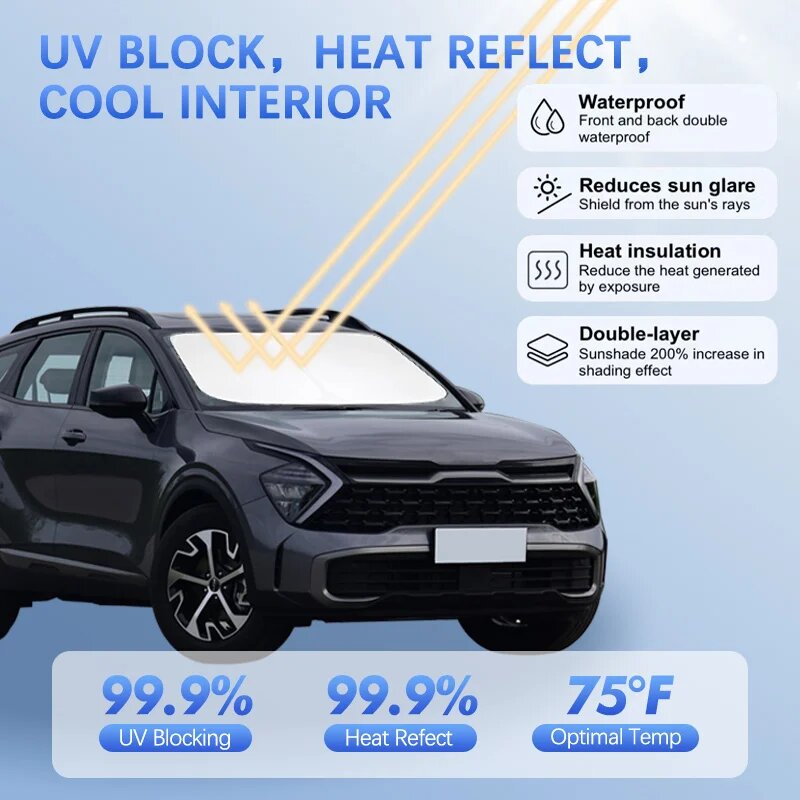 Солнцезащитный козырек на лобовое стекло автомобиля для KIA Sportage 4, новый энергетический солнцезащитный козырек, защитные блоки, УФ-лучи, летние автомобильные аксессуары