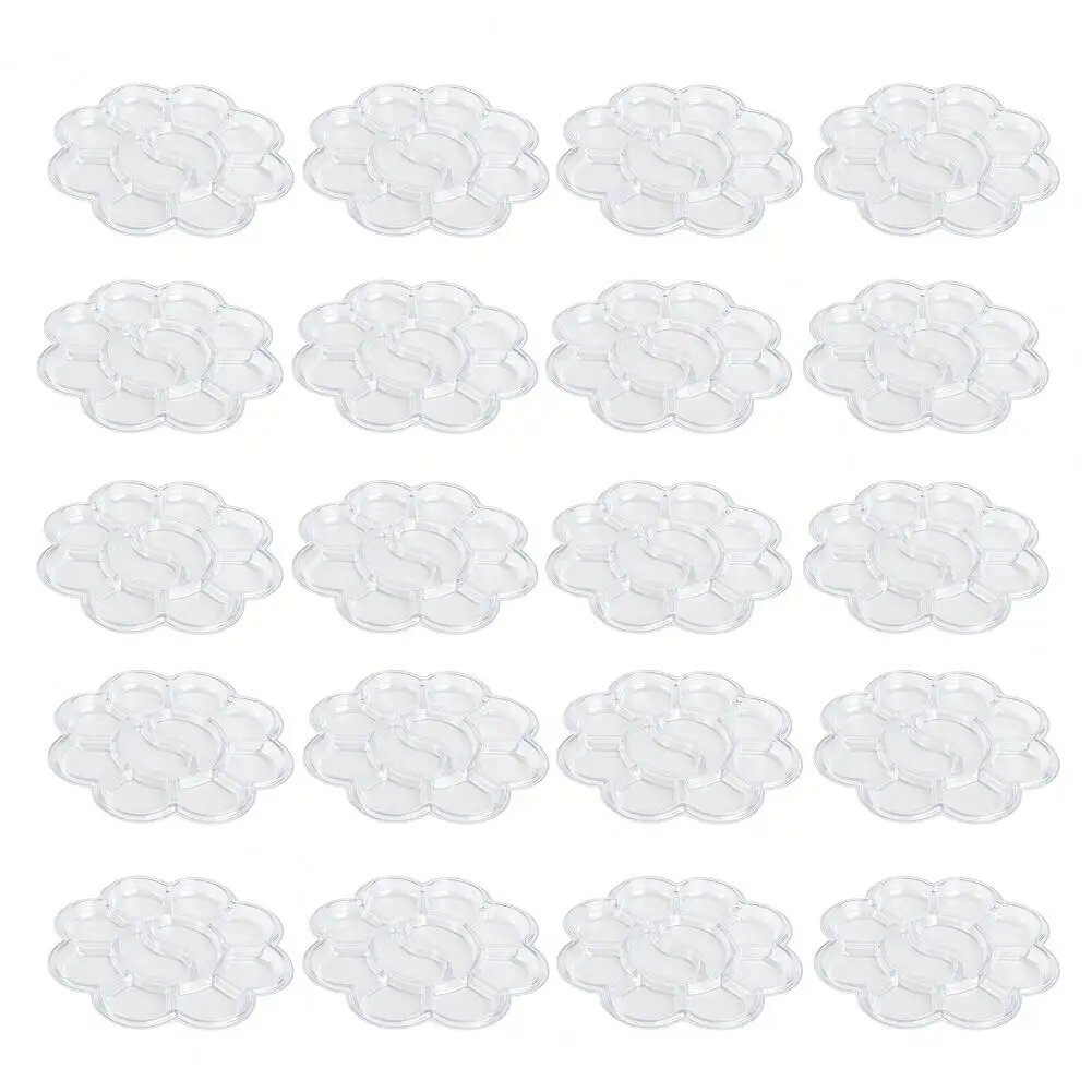 Одноразовые пластиковые палитры для рисования 20 шт