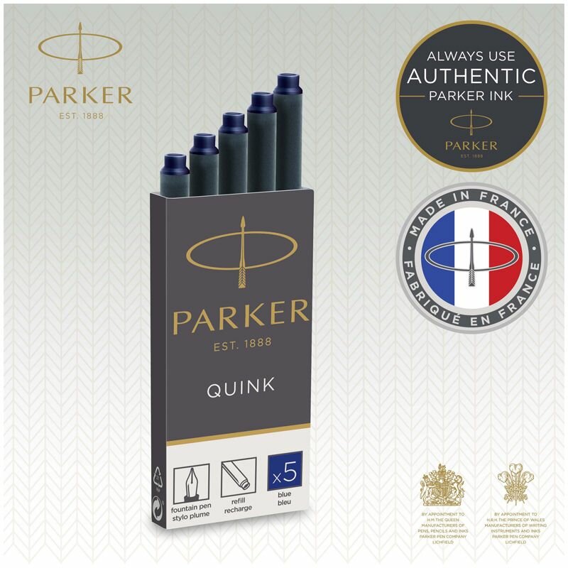 Картриджи чернильные Parker "Cartridge Quink" синие, 5шт, картонная коробка