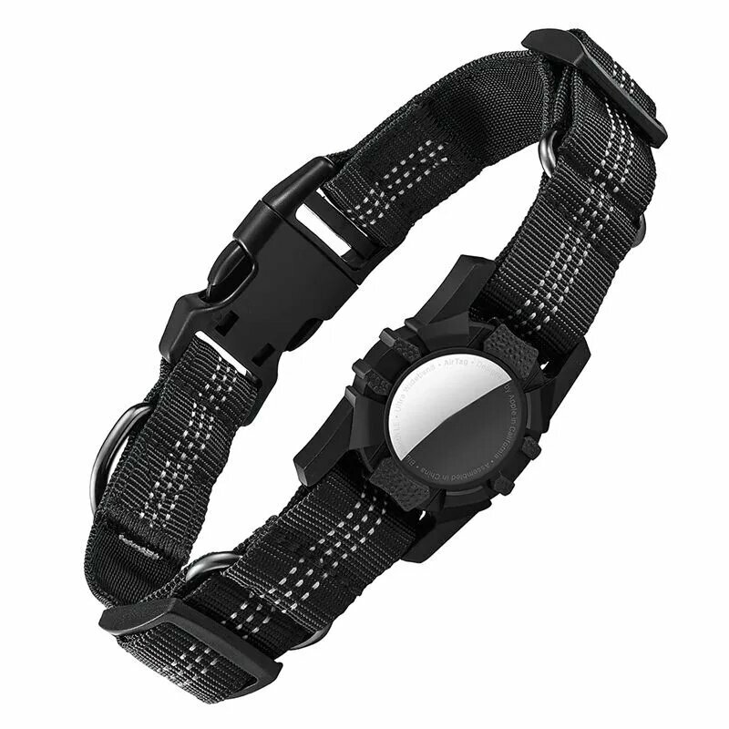 Ошейник для собак, светоотражающий ошейник Air Tag для Apple Airtags, черный