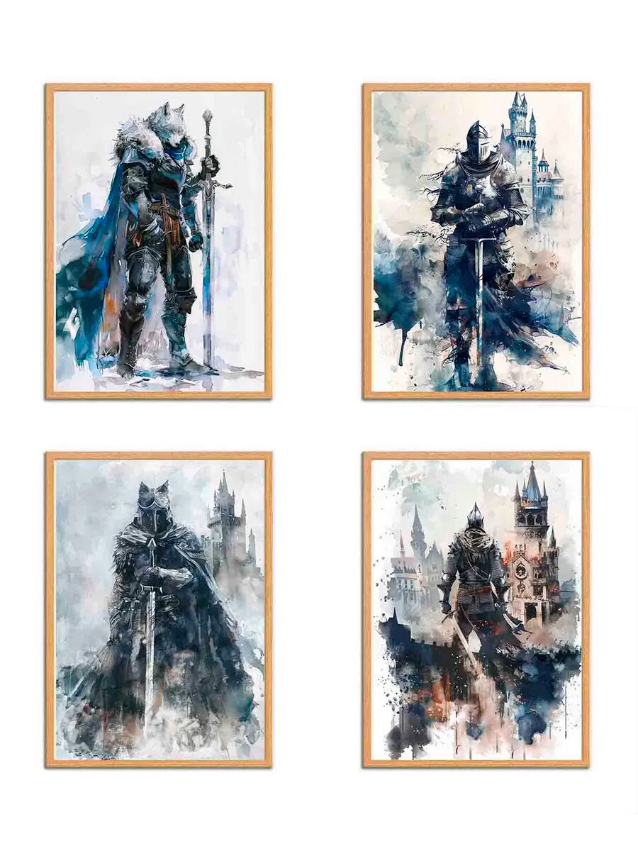 Волк Рыцарь, 4 Плаката, 30x21см