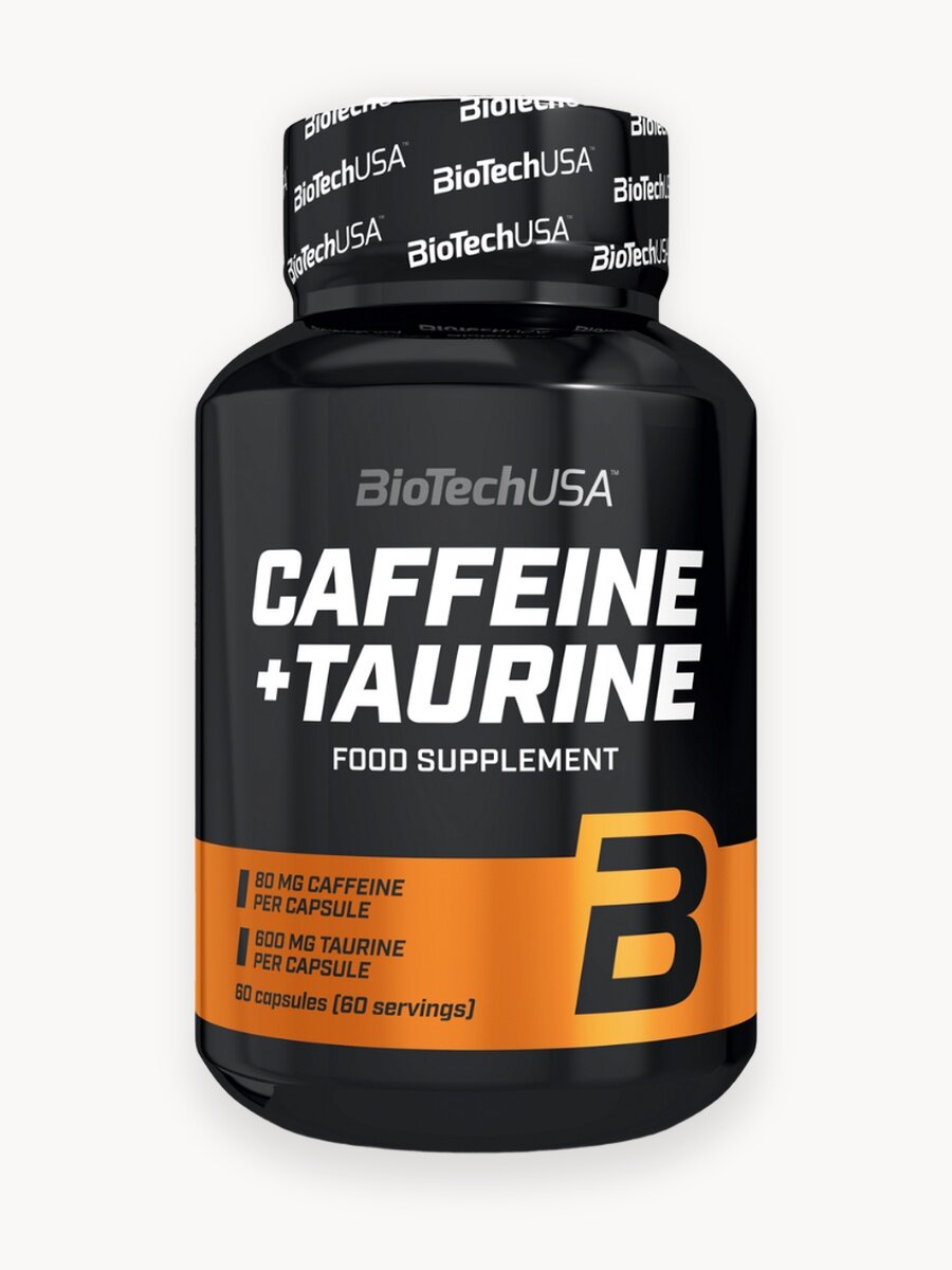 Таурин + Кофеин энергетик / BioTechUSA CAFFEINE & TAURINE / 60 капсул