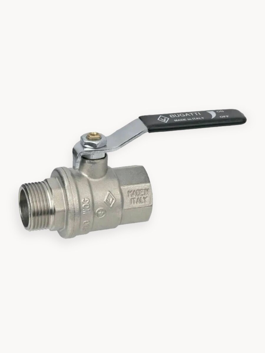 Кран шаровый усиленный полнопроходной Ручка 1/2" ВР-НР Bugatti Oregon 305