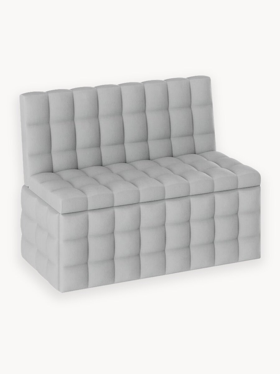 Диван для кухни и балкона "Темпо" PRIME с местом для хранения экокожа белая