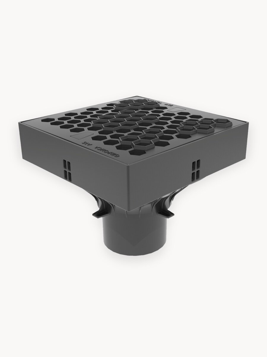 Ливнеприемник Gidrolica Лп-25.25.20 комплект (корпус, корзина с ручкой, решетка с крепежом пластиковая соты) класс А15